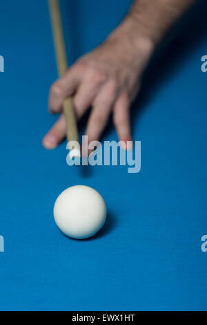 Taking Aim To Shoot The One Ball Stock Photo - Alamy