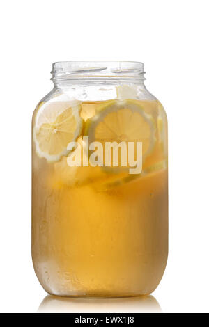 Pitcher of sweet iced green tea with lemon and mint Stock Photo - Alamy