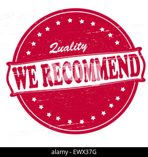Stamp with text we recommend inside, illustration Stock Photo - Alamy