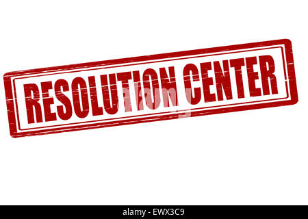 Stamp with text resolution center inside, illustration Stock Photo - Alamy