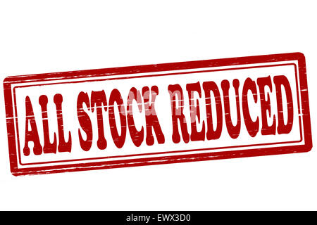 Stamp with text all stock reduced inside, illustration Stock Photo - Alamy