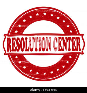 Stamp with text resolution center inside, illustration Stock Photo - Alamy