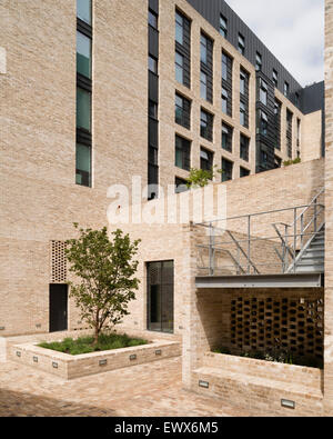 General view of exterior courtyard. Spring Mews Student Living, London ...