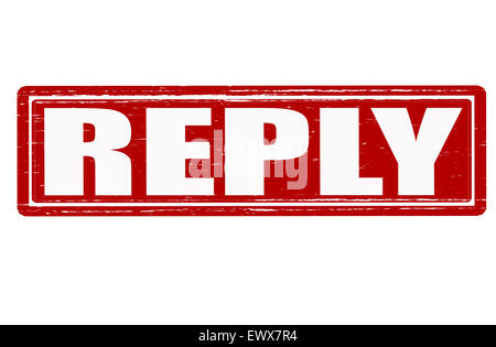 Stamp with word reply inside, illustration Stock Photo - Alamy