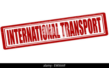 Stamp with text International transport inside, illustration Stock ...