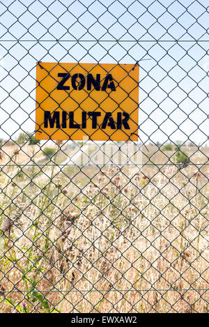 Military area signboard on a fence Stock Photo - Alamy