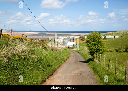 Budle Bay caravan site, Northumberland, England Stock Photo - Alamy