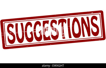 Stamp with word suggestions inside, illustration Stock Photo - Alamy