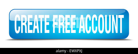 create free account square blue grunge vintage isolated label Stock ...