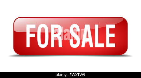 sale red square 3d realistic isolated web button Stock Photo - Alamy