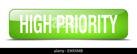 priority green square 3d realistic isolated web button Stock Photo - Alamy
