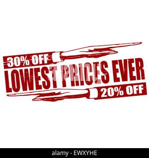 LOWEST PRICE EVER! red Rubber Stamp over a white background Stock Photo ...