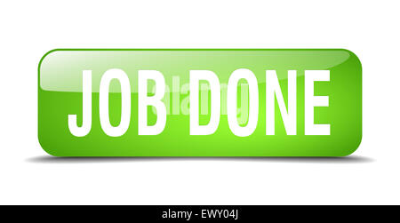 done green square 3d realistic isolated web button Stock Photo - Alamy