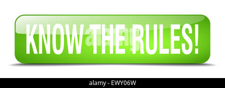 rules green square 3d realistic isolated web button Stock Photo - Alamy