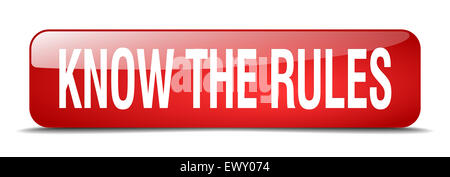 rules red square 3d realistic isolated web button Stock Photo - Alamy