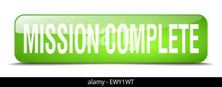 mission accomplished green square 3d realistic isolated web button ...