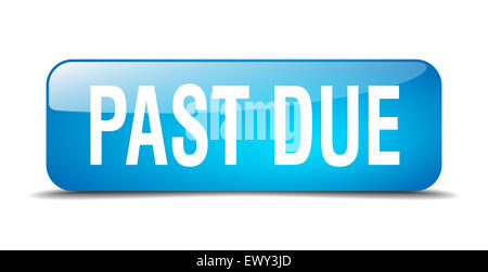 Past due icon, blue website button on white background Stock Photo - Alamy