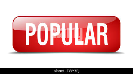 most popular red square 3d realistic isolated web button Stock Photo ...