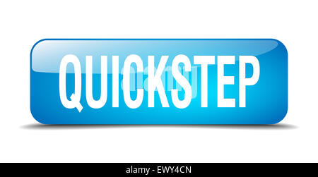 Quickstep blue 3d realistic square isolated button Stock Photo - Alamy