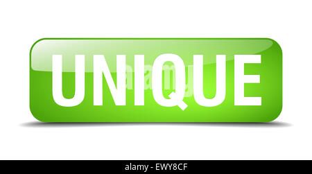 Unique green 3d realistic square isolated button Stock Photo - Alamy