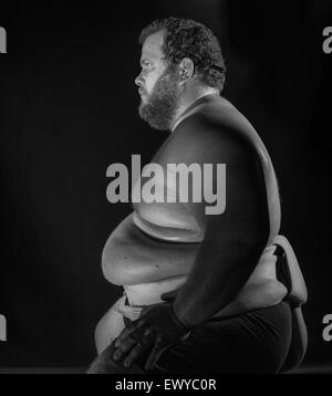 LONG BEACH, CA – AUGUST 5- Sumo wrestlers at the U.S. Sumo Open in Long ...