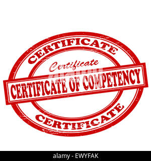 Stamp with text certificate of competency inside, illustration Stock ...