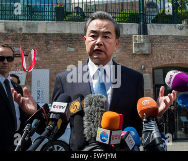 Chinese Foreign Minister Wang Yi, right, attends a meeting with German ...