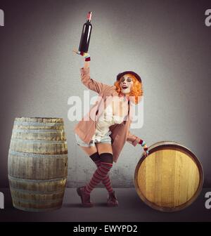 Funny drunk clown Stock Photo - Alamy