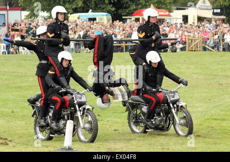Motorcycle display team the White Helmets take part in a display on the ...