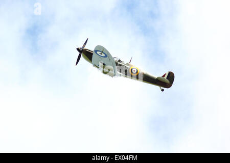 A spitfire aircraft performs a fly past at Chatsworth Country Fair ...