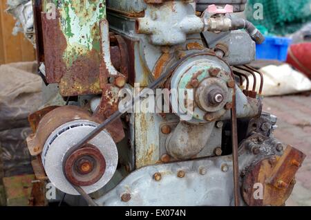 old rusty diesel engine Stock Photo - Alamy