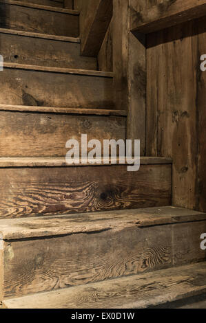 wooden staircase at the old barn Stock Photo - Alamy