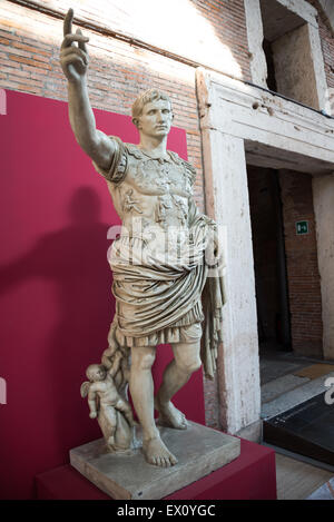 Rome. Italy. Augustus of Prima Porta, marble statue of Roman Emperor ...
