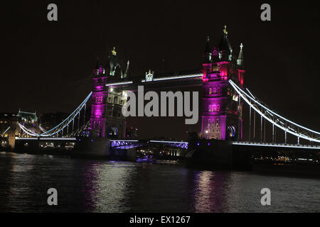 Tower Bridge turned a shade of pink to celebrate the birth of the ...