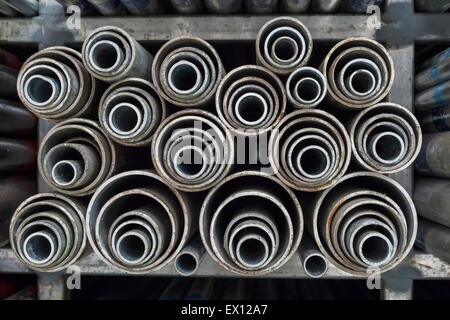 Patterns of steel pipes of different diameter for pipeline construction ...