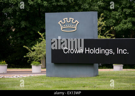 A logo sign outside of the headquarters of Crown Holdings, Inc., in ...
