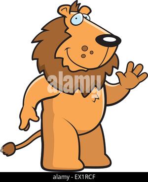 A cartoon illustration of a lion waving and smiling Stock Vector Image ...