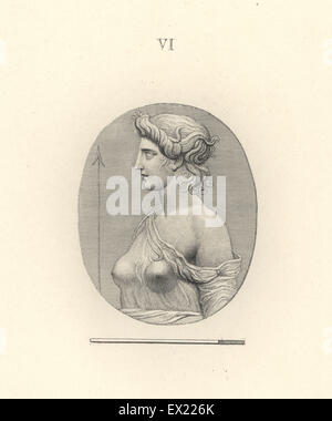 Phryne, hetaira (courtesan) of Ancient Greece, in transparent robe and ...
