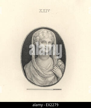 Roman Emperor Augustus and his wife Livia (Julia Drusilla). Hand ...