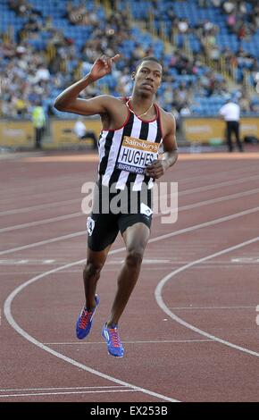 Zharnel Hughes wins the Mens 200m final at the UK Athletics ...
