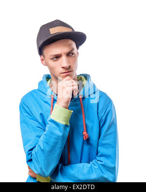 Party-goer in blue dress Stock Photo - Alamy