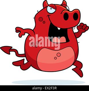 Angry cartoon monster smiling. Vector blue monster illustration ...