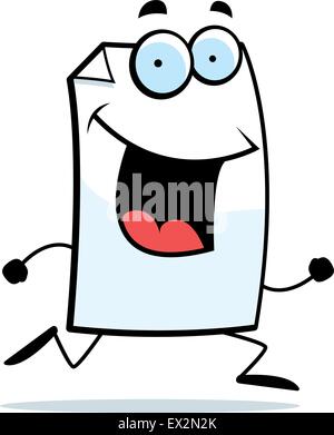 A cartoon illustration of a piece of paper running Stock Vector Image ...