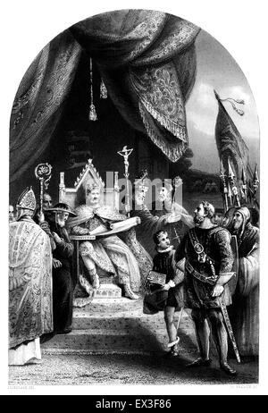 MAGNA CARTA. Seal of king John 1845 old antique vintage print picture ...