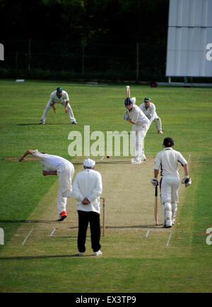 Dorchester, England. 4th July 2015. Action from the Dorset Cricket ...