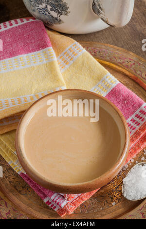 Tibetan yak butter tea or po cha a blend of black tea yak butter and ...