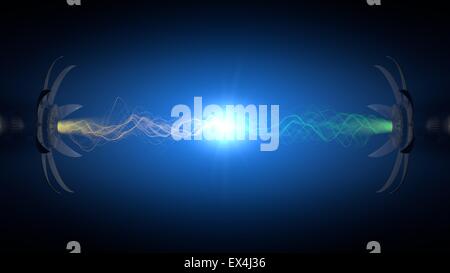powerful energy reaction in reactor core.(electron collider machine ...
