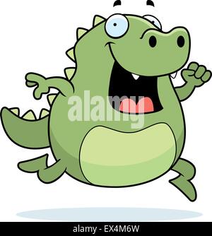 A happy cartoon dinosaur running and smiling Stock Vector Image & Art ...