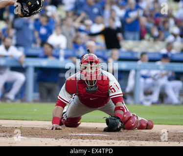 Los Angeles Dodgers' Howie Kendrick is greeted by Adrian Gonzalez after ...