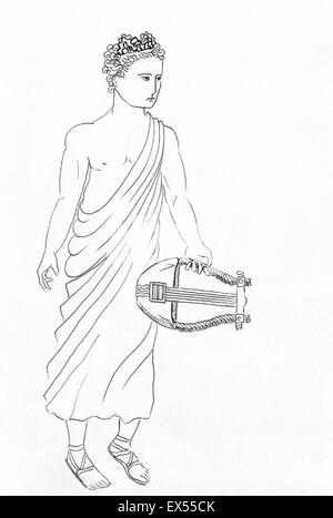 Apollo a Greek and Roman god of music healing light prophecy and Stock ...